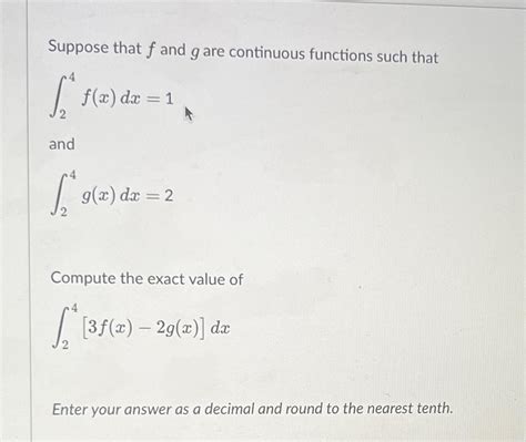 Solved Suppose That F And G Are Continuous Functions Such Chegg