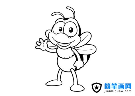 一只卡通的小蜜蜂简笔画图片 简笔画网