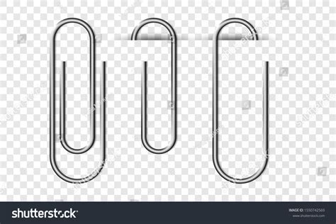 Set Realistic Paper Clips Attachment Shadow Stock Illustration 1550742569