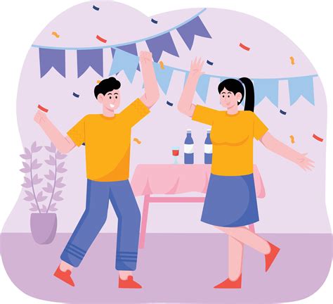 Pareja teniendo un fiesta 1 ilustración 25390694 Vector en Vecteezy
