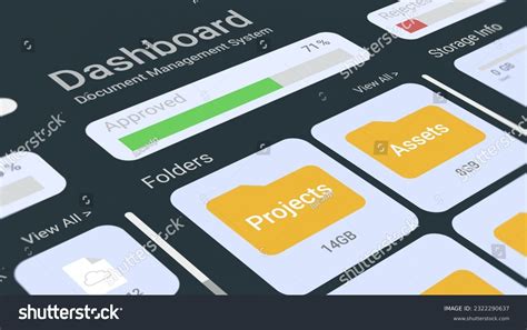 dashboard document management system software charts stock illustration