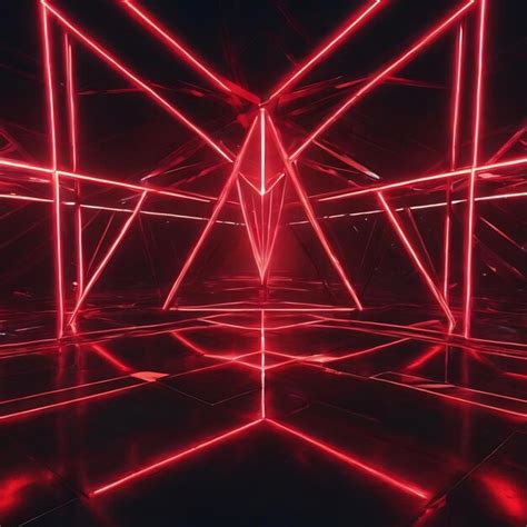 Premium Ai Image Bright Red Neon Laser Lights Illuminate The Darkness