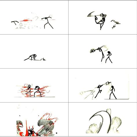 火柴人打斗连环画分解 金木水火土火柴人特效 火柴人五种元素 大山谷图库