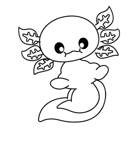 Harika bir bebek Axolotl Boyama Sayfası Boyama Online