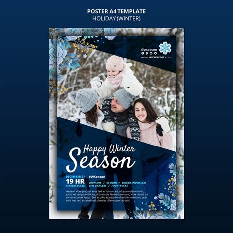 Free Psd Happy Winter Holiday Poster Template