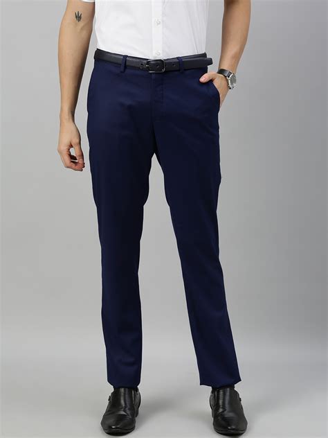 Buy Us Polo Assn Men Navy Blue Tailored Fit Self Design Formal