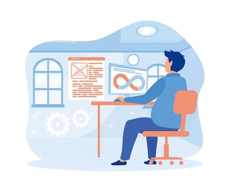 Premium Vector Programmer Developer Creates Software And Programming