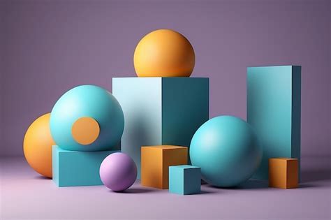 Premium Photo Abstract Geometric Shape Group Set Minimal Abstract