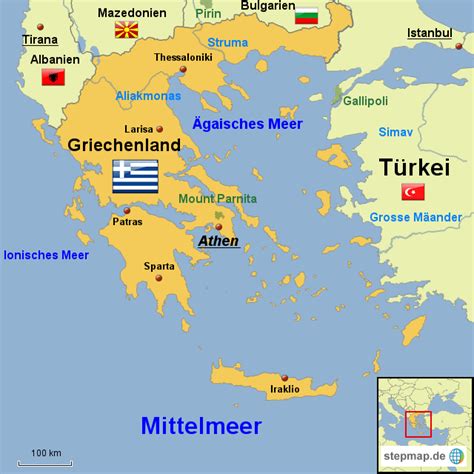 StepMap Griechenland Landkarte für Griechenland