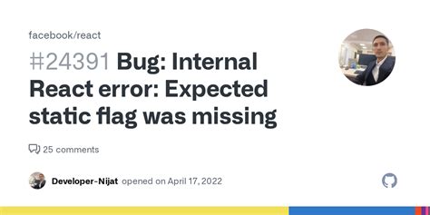 Bug Internal React Error Expected Static Flag Was Missing · Issue