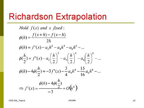 Se 301 Numerical Methods Topic 6 Numerical Differentiation