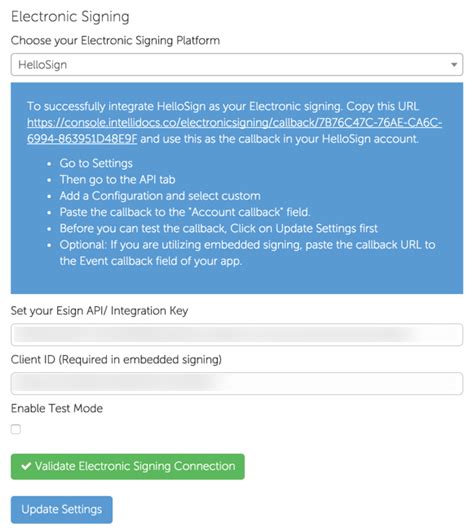 Configuring Hellosign For Electronic Signing Flexidocs Document