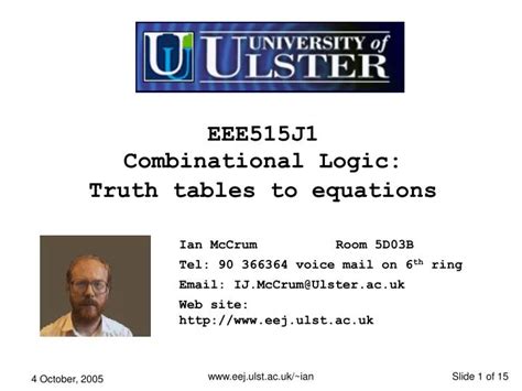 Ppt Eee515j1 Combinational Logic Truth Tables To Equations Powerpoint Presentation Id6158799