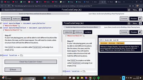 Learn Javascript Role Playing Games Bugs Javascript The Freecodecamp Forum
