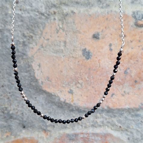 Fine Black Spinel Necklace Simply Silver