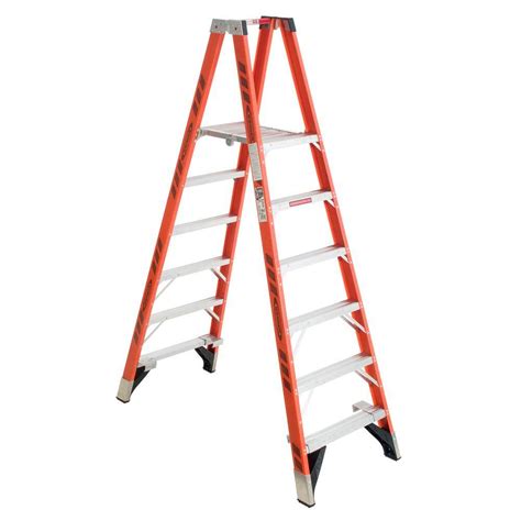 Werner 12 Ft Reach Fiberglass Platform Twin Step Ladder 300 Lb Load