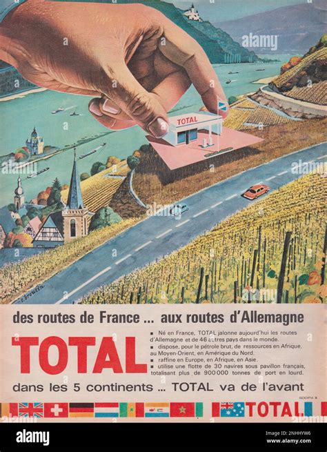 Total Petrol Station Vintage French Petrol Station Advertisement Total