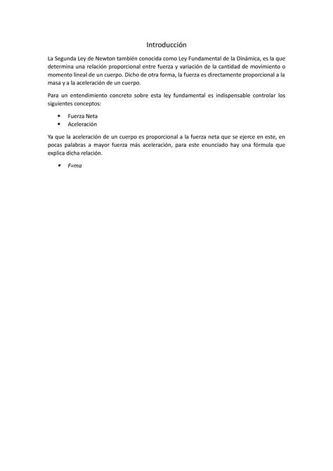 LAB 5 practica de mureu Introducción La Segunda Ley de Newton