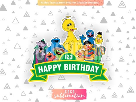 123 Sesame Streat Elmo Cookie Monster Birthday Cake Vectorency