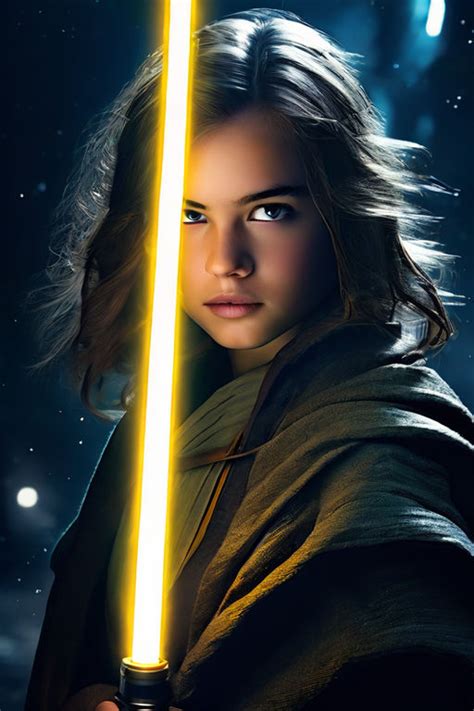 16 Year Old Girl Jedi Knight With A Yellow Lightsaber By Kitten Jenner