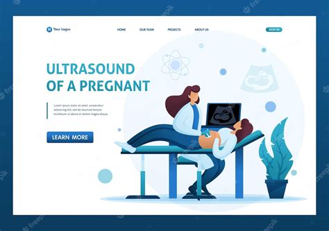 Premium Vector Doctor Makes An Ultrasound Of A Pregnant Woman
