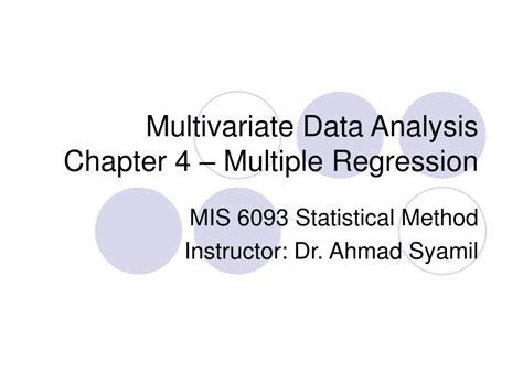 PPT Multivariate Data Analysis Chapter Multiple Regression PowerPoint Presentation ID