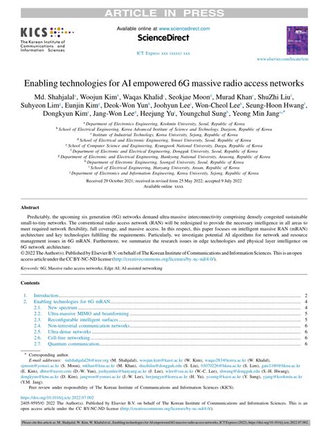 Pdf Enabling Technologies For Ai Empowered 6g Massive Radio Access