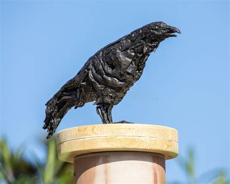Raven Sculpture At Rhs Hyde Hall In Essex Uk Editorial Stock Image