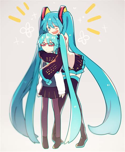 Safebooru 2girls Age Difference Fujita Saki Glasses Hatsune Miku