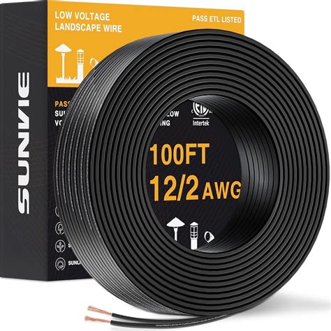 Sunvie 100ft 12 Gauge Low Voltage Wire 12 2 Landscape Wire 12 Awg 2