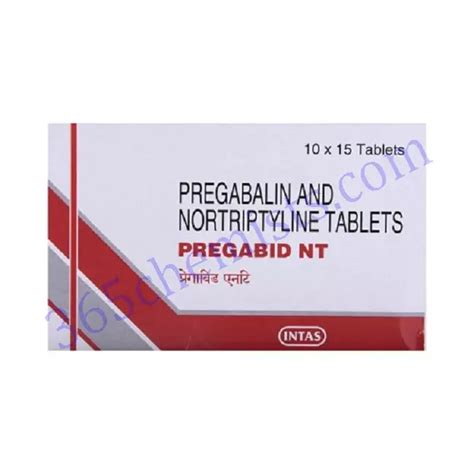 Pregabid NT Tablet Pregabalin Nortriptyline Mg Chemists