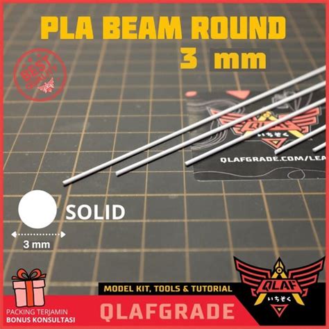 Pla Beam Round Solid 3 Mm Plastic Pla Plate Bulat Padat Custom Model Qlaf Grade