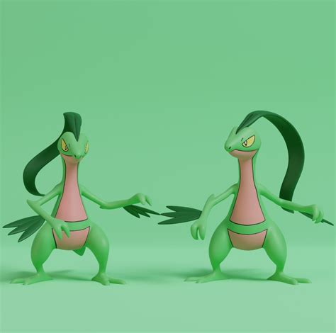 🐉 Pokemon Grovyle With 2 Poses・ Stl File For ・cults