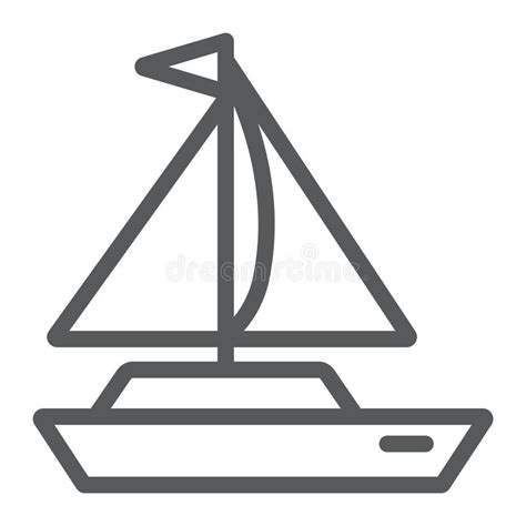 Yacht Line Icon Transport And Ship Boat Sign Vector Graphics A Linear Pattern On A White