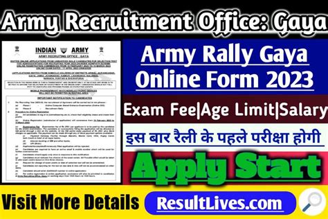 Indian Army ARO Gaya Agniveer Rally Online Form 2023 Notification Out