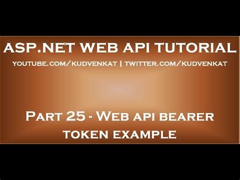 Web Api Bearer Token Example YouTube