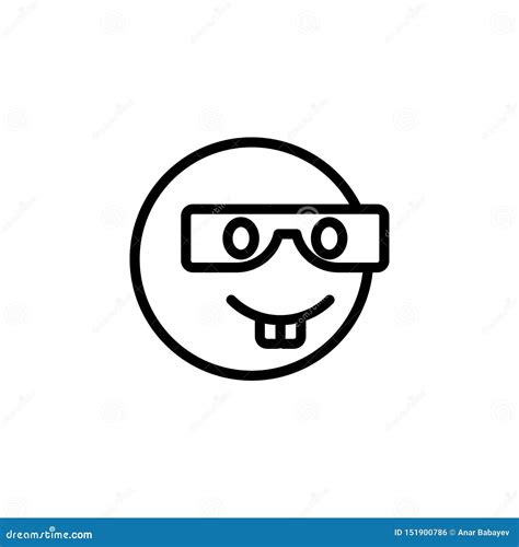 Nerd Emoji Outline Icon Signs And Symbols Can Be Used For Web Logo