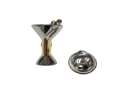 Two Toned Martini Glass Lapel Pin Kiola Designs