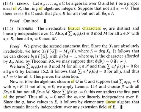 linear algebra if brauer characters are bar{ mathbb{q}} linearly