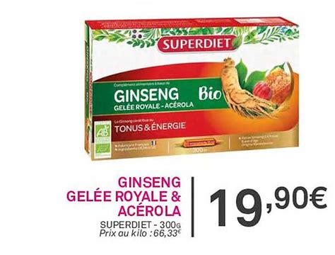 Promo Ginseng Gelée Royale Acérola Superdiet chez Le grand Panier Bio