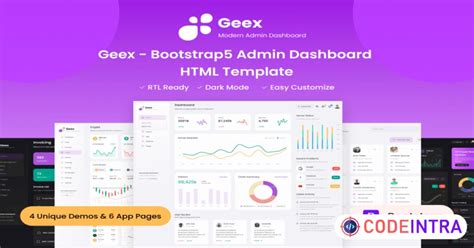 Geex Bootstrap Admin Dashboard Html Template Codeintra
