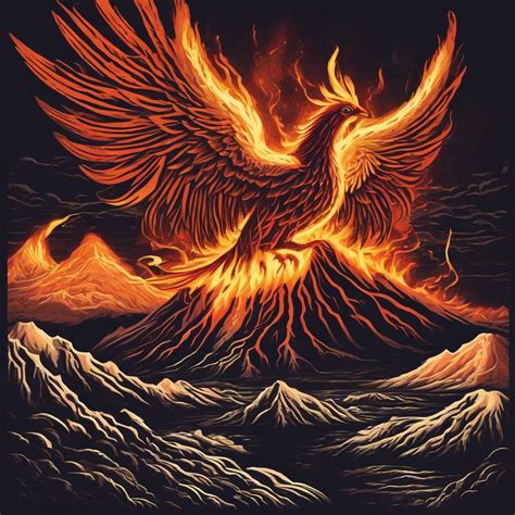 a phoenix rising with light from a volcano ギャラリー みんなのAI画像を見てみよう