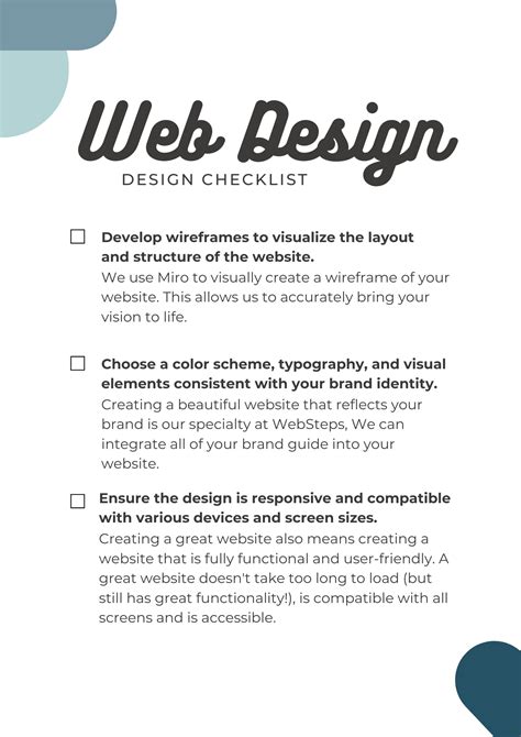 Free Web Design Checklist