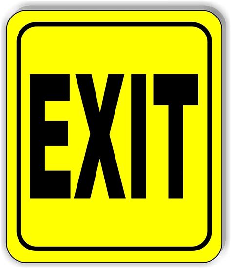 Exit Yellow Black Aluminum Composite Sign 85x10