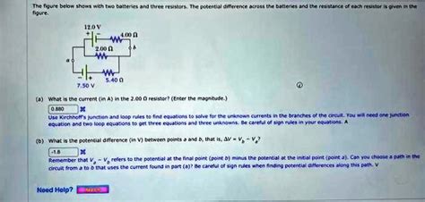 Solved Texts The Figure Below Shows Two Batteries And Three Resistors