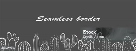 선인장 사막 즙이 많은 식물 개요 스케치 도면 간단한 플랫 낙서 일러스트레이션 수평 웹 배경 또는 랜딩 페이지 디자인이있는 벡터