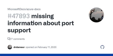 Missing Information About Port Support · Issue 47893 · Microsoftdocs