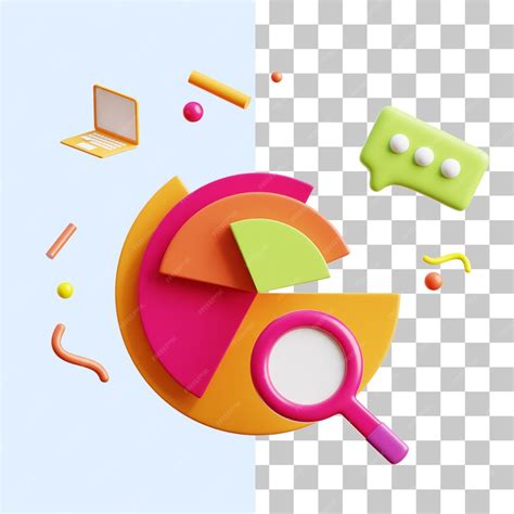 Premium Psd Pie Chart With The Magnifier