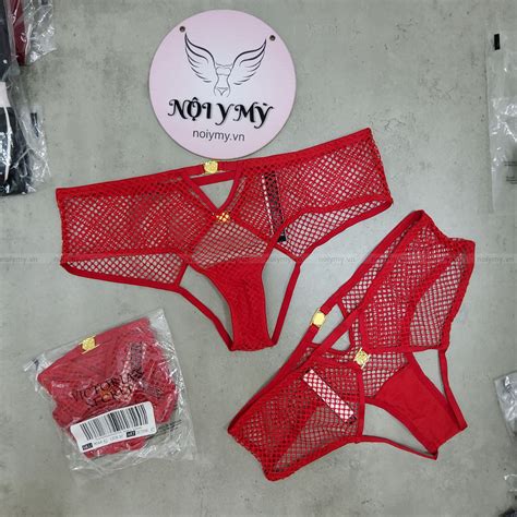 Quần Lót Victoria Secret Nửa Mông Ren Lưới Hở Mông Màu đỏ 904442qd4
