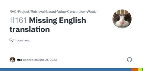 Missing English Translation Issue 161 RVC Project Retrieval Based